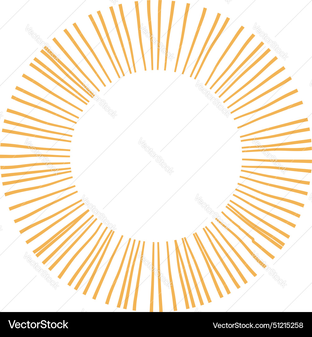 Abstract geometric sun with rays hand drawn Vector Image