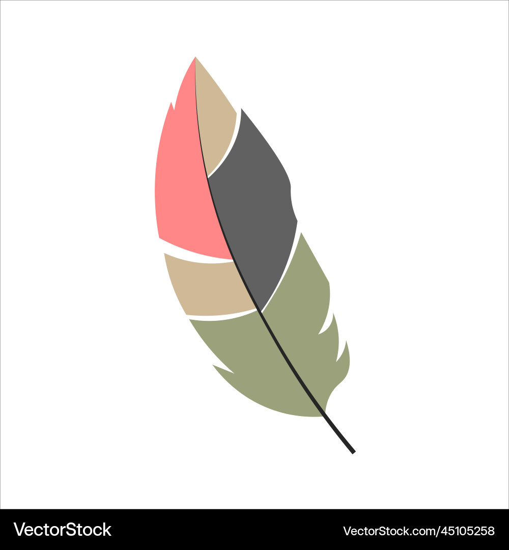 Boho Feather Art Print Royalty Free Vector Image