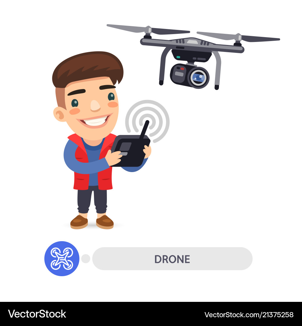 Cartoon Drone Pilot Royalty Free Vector Image - VectorStock