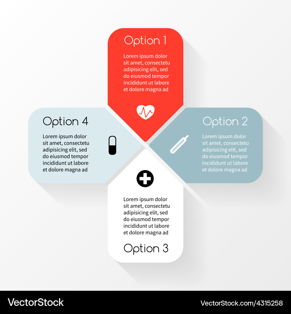 Circle plus sign infographic template Royalty Free Vector