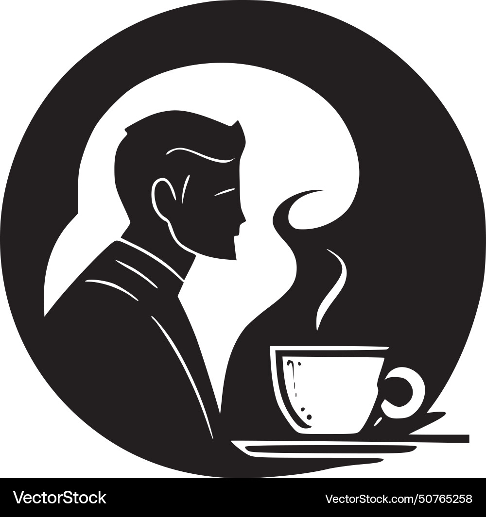 Coffee - black and white isolated icon Royalty Free Vector