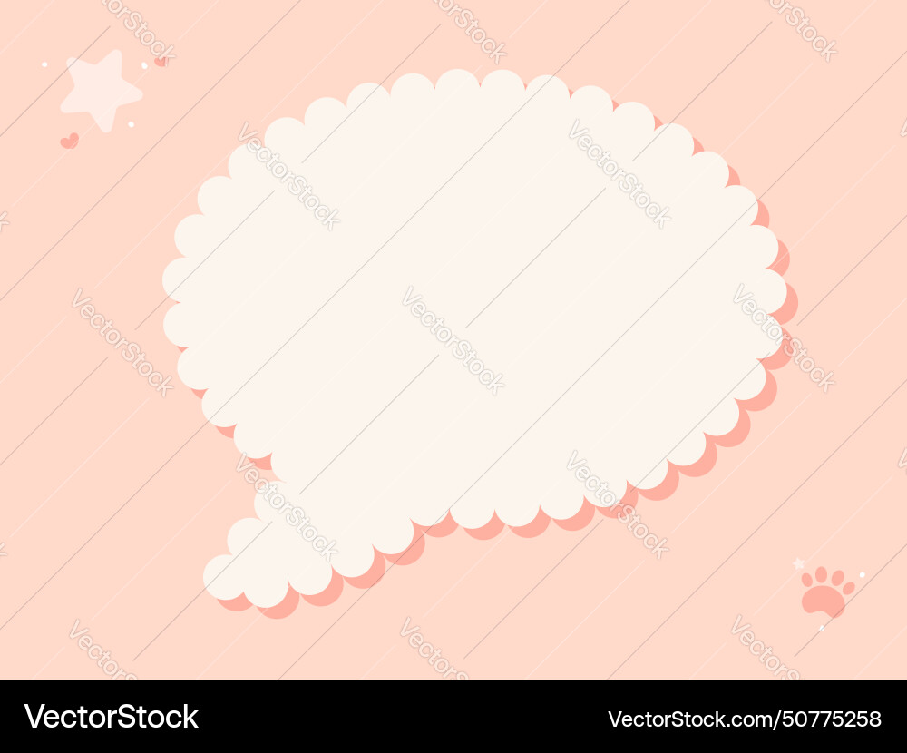 Cute minimal speech bubble on orange background Vector Image