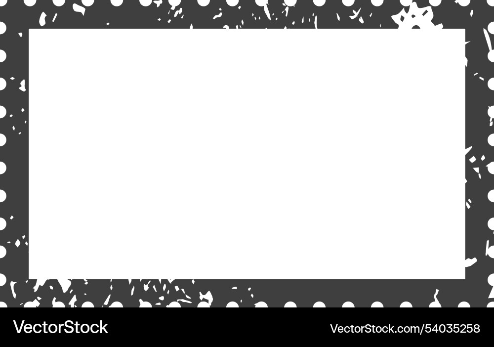 Dark gray border with white dots and grunge Vector Image