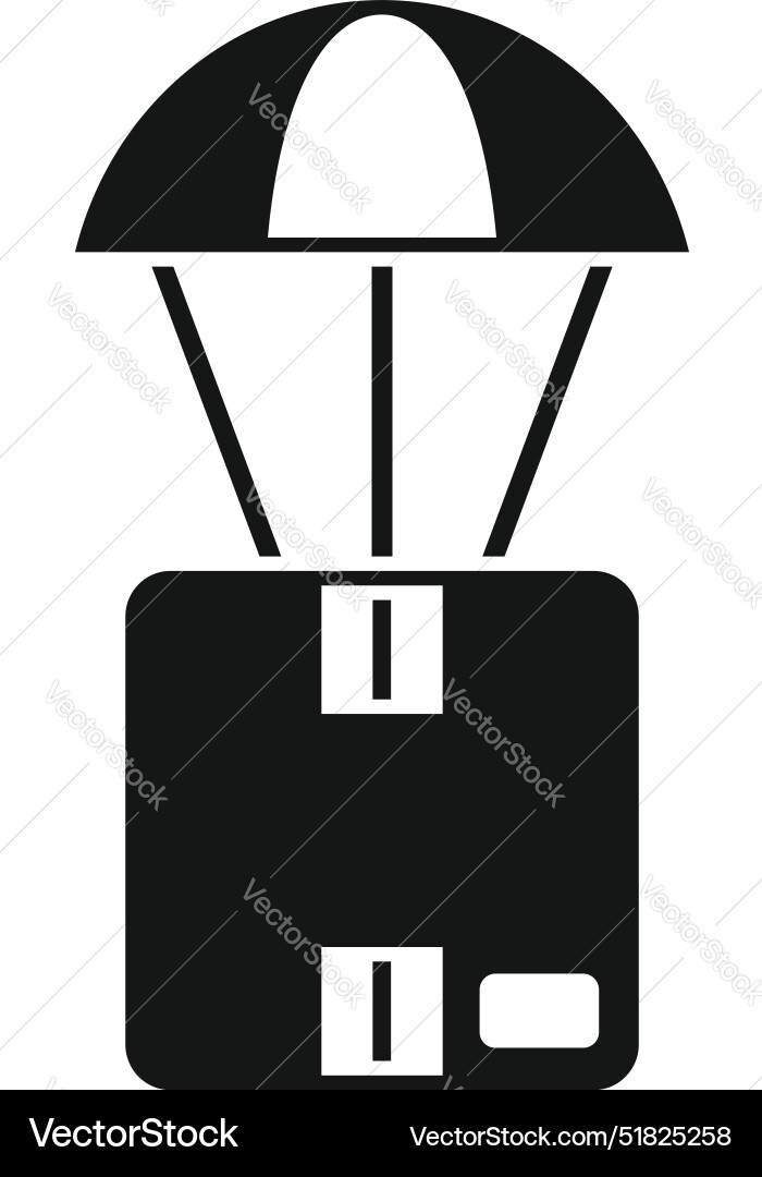 Delivery service is airdropping package Royalty Free Vector