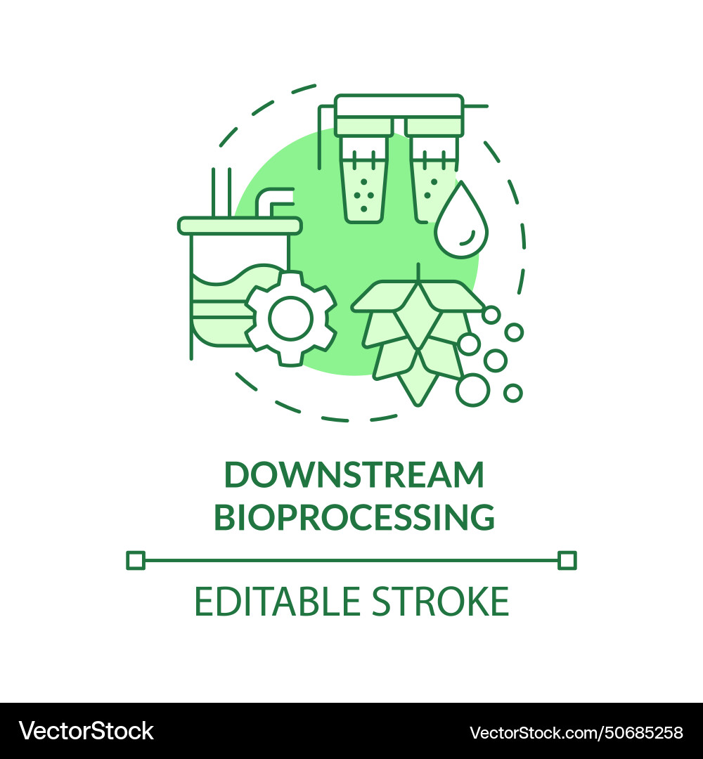 Downstream bioprocessing green concept icon Vector Image
