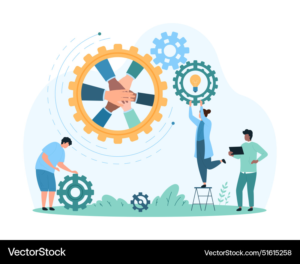 Effective and strong dedicated team collaboration Vector Image
