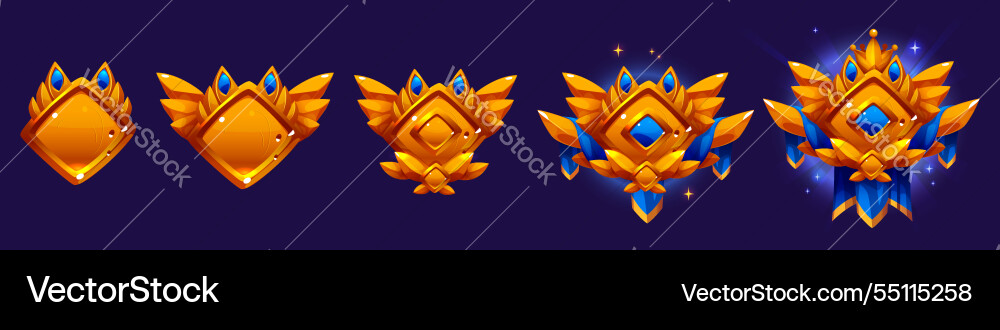 Game progress level badges Royalty Free Vector Image