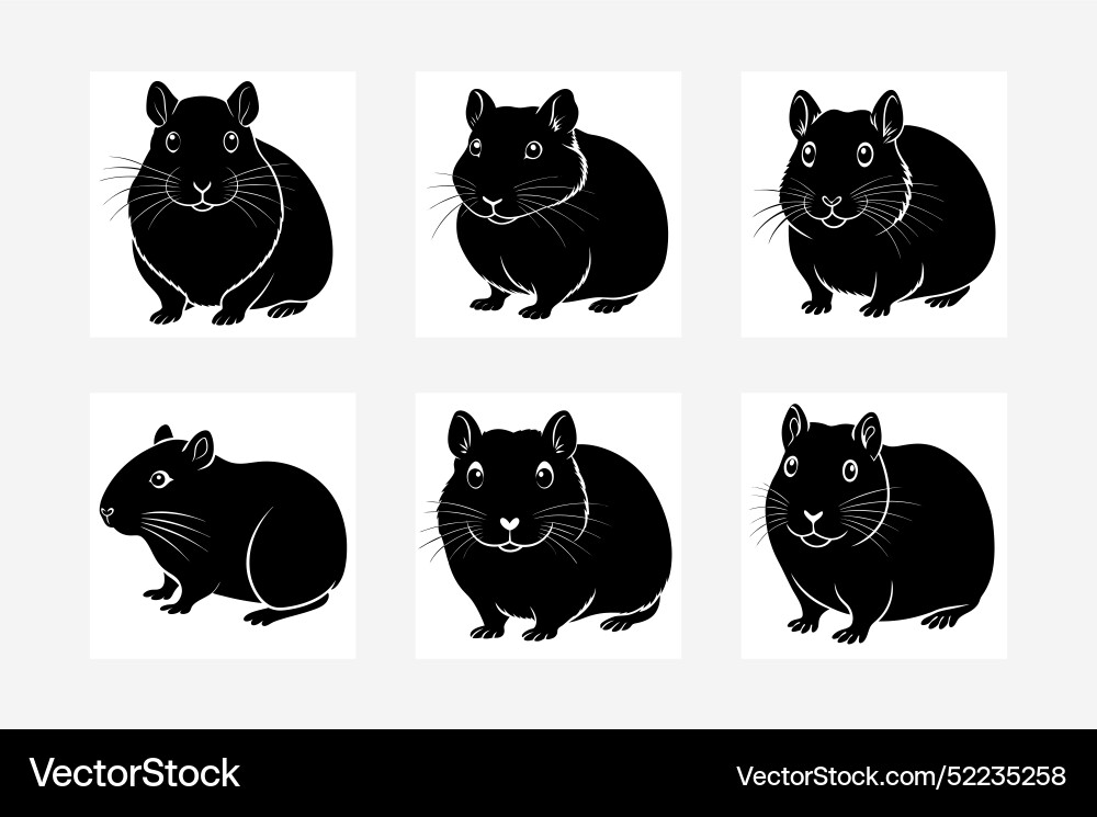 Hamster silhouettes Royalty Free Vector Image - VectorStock