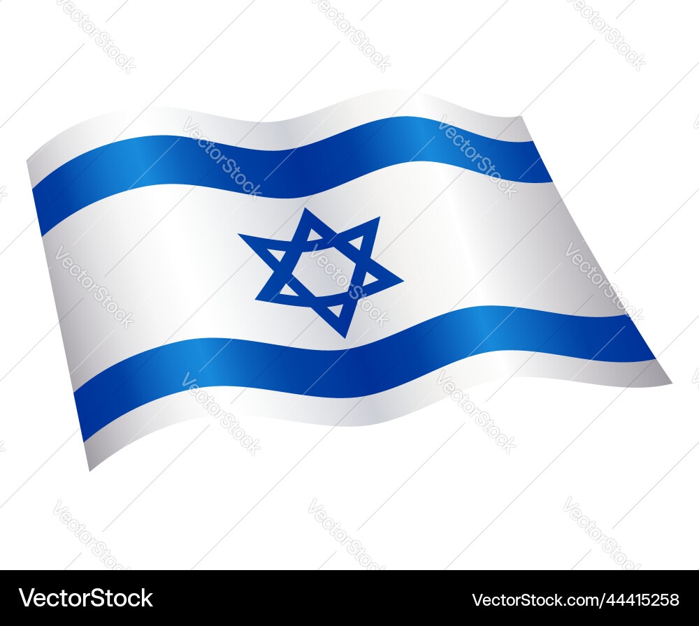 Israeli Flag Flying Royalty Free Vector Image - VectorStock
