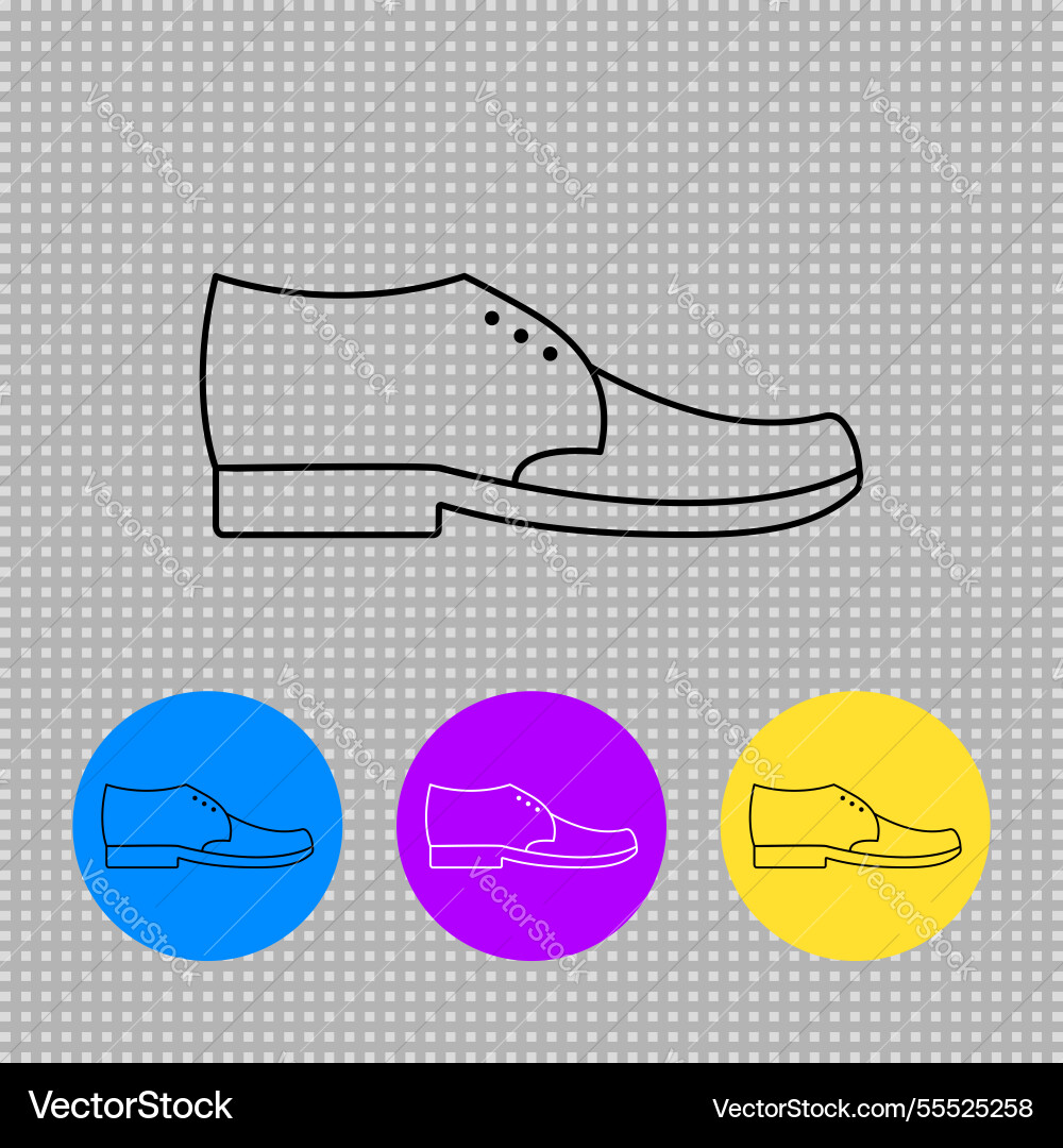 Men shoe linear outline simple transparent icon Vector Image