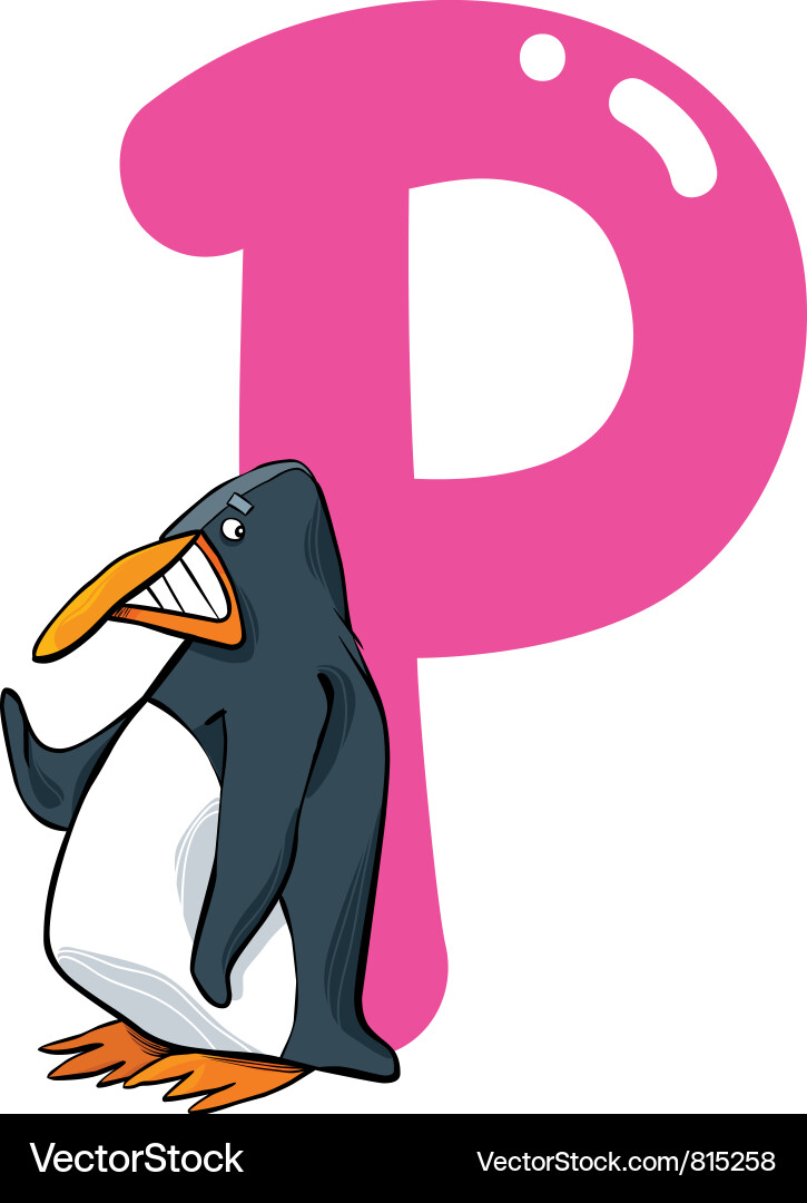 P penguin Royalty Free Vector Image - VectorStock