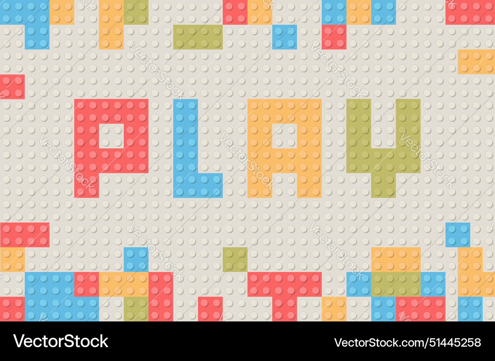 Plastic construction block background Royalty Free Vector