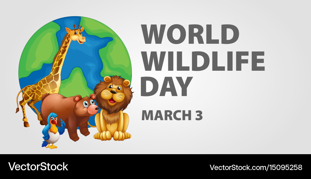 Poster design for world wildlife day Royalty Free Vector