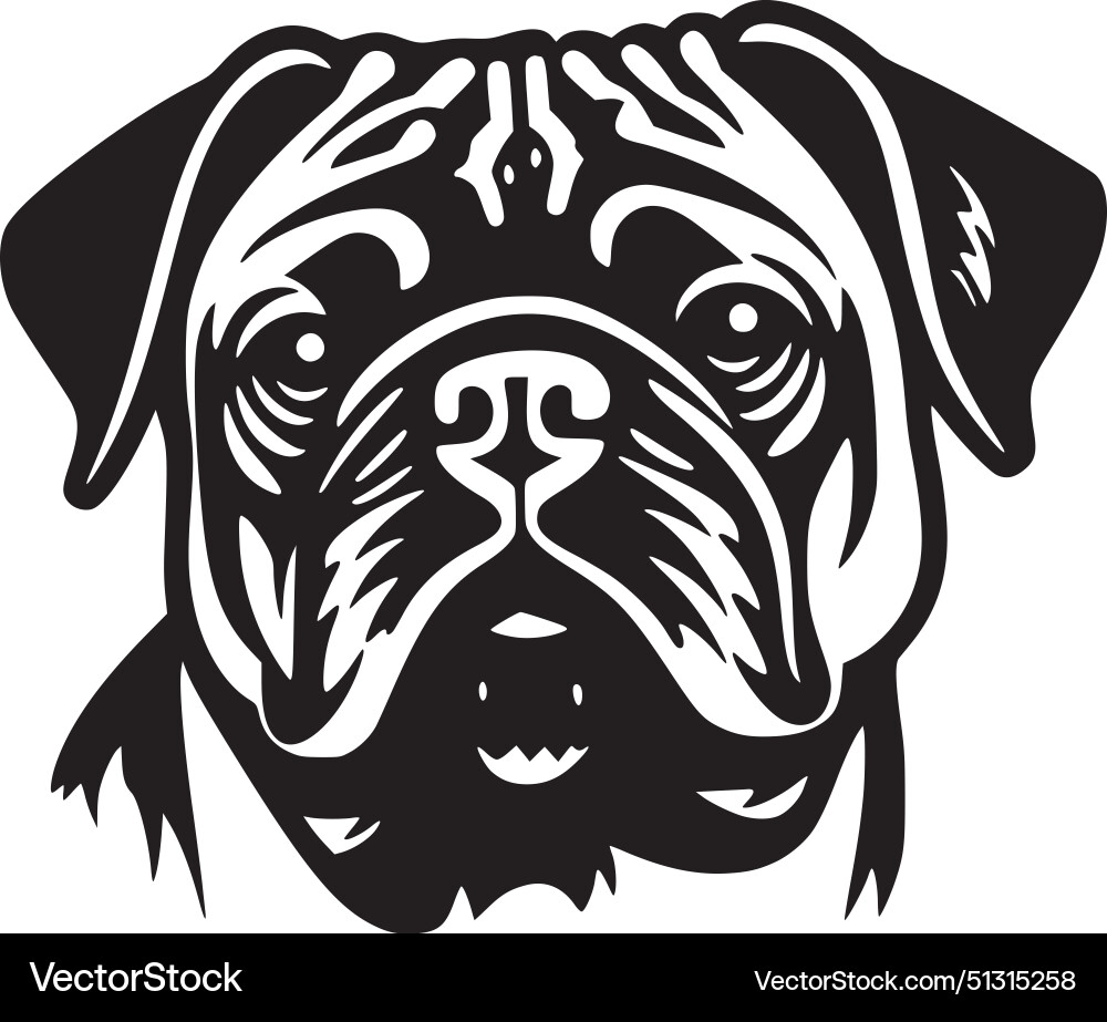 Pug - minimalist and flat logo Royalty Free Vector Image