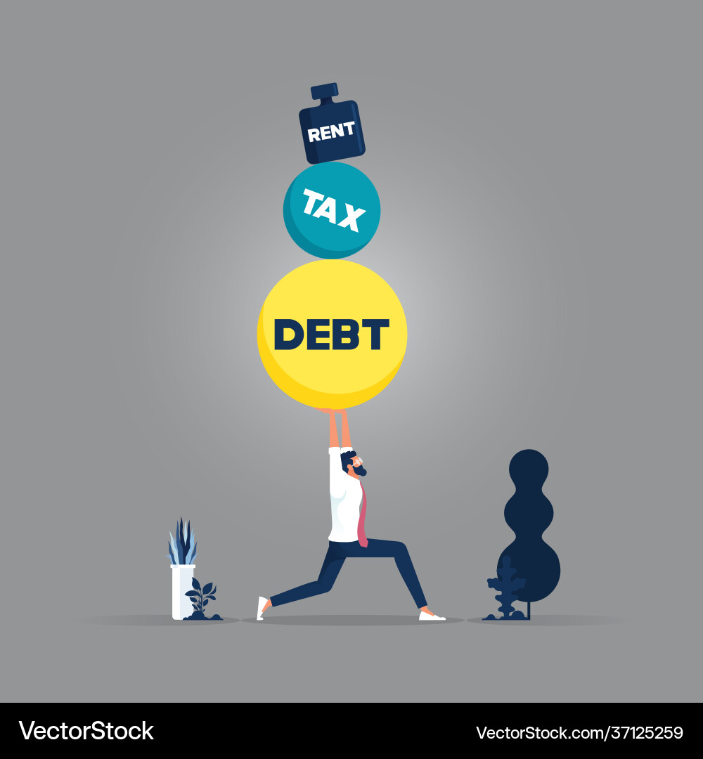 Business problem crisis hardship and burden Vector Image