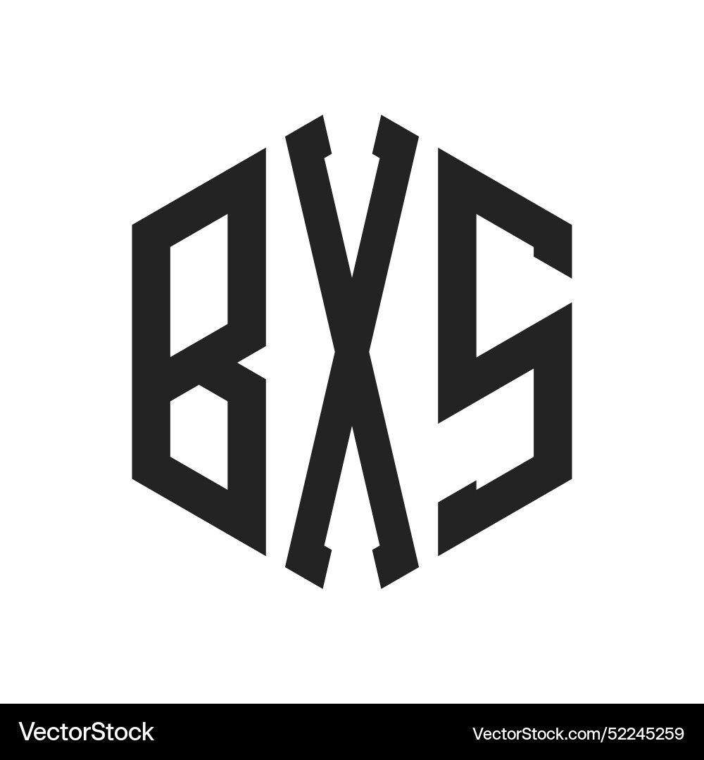 Bxs logo design initial letter bxs monogram logo Vector Image
