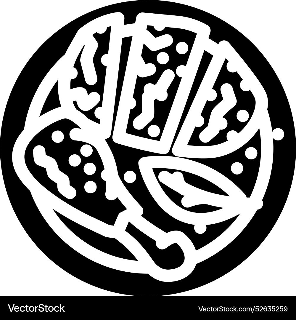 Chicken crispy fast food glyph icon Royalty Free Vector