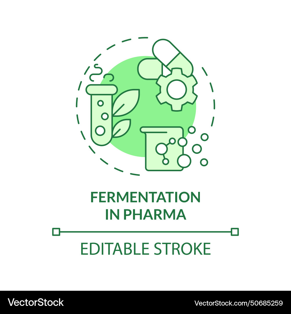 Fermentation in pharma green concept icon Vector Image