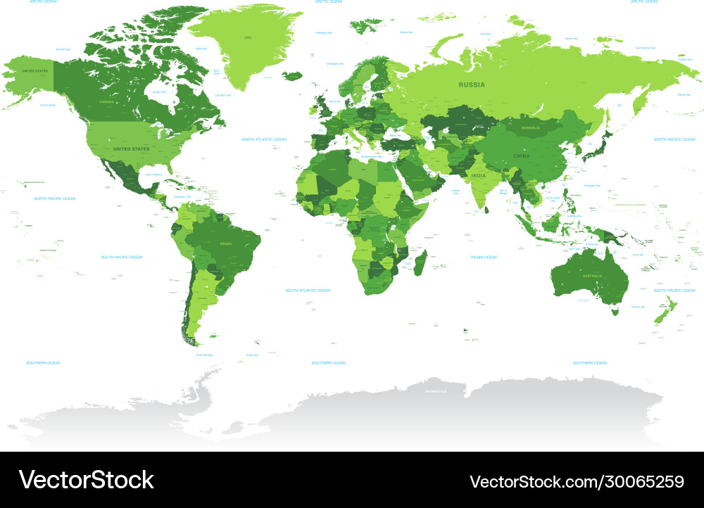 Green world map Royalty Free Vector Image - VectorStock