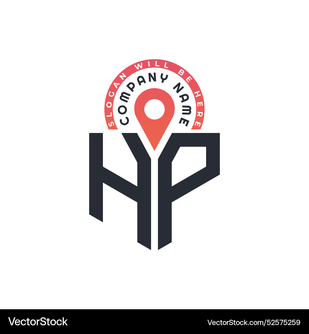 Hp location logo design for human resources Vector Image