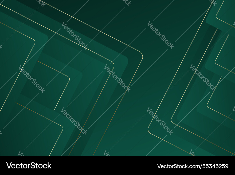 Luxury green rounded rectangle shape background Vector Image
