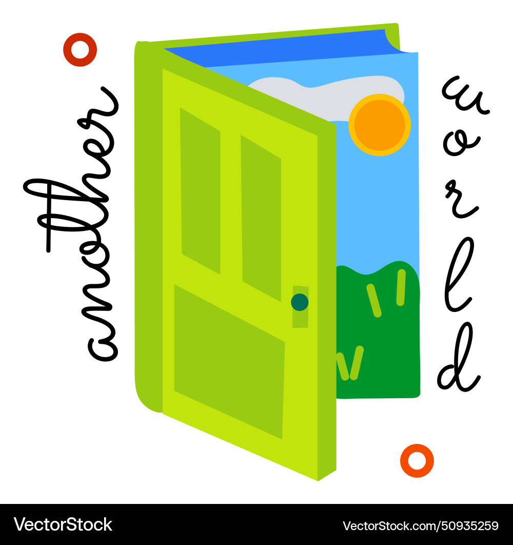 Open door Royalty Free Vector Image - VectorStock