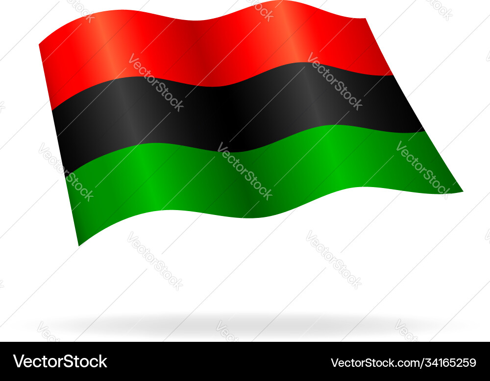 Pan african flag waving Royalty Free Vector Image