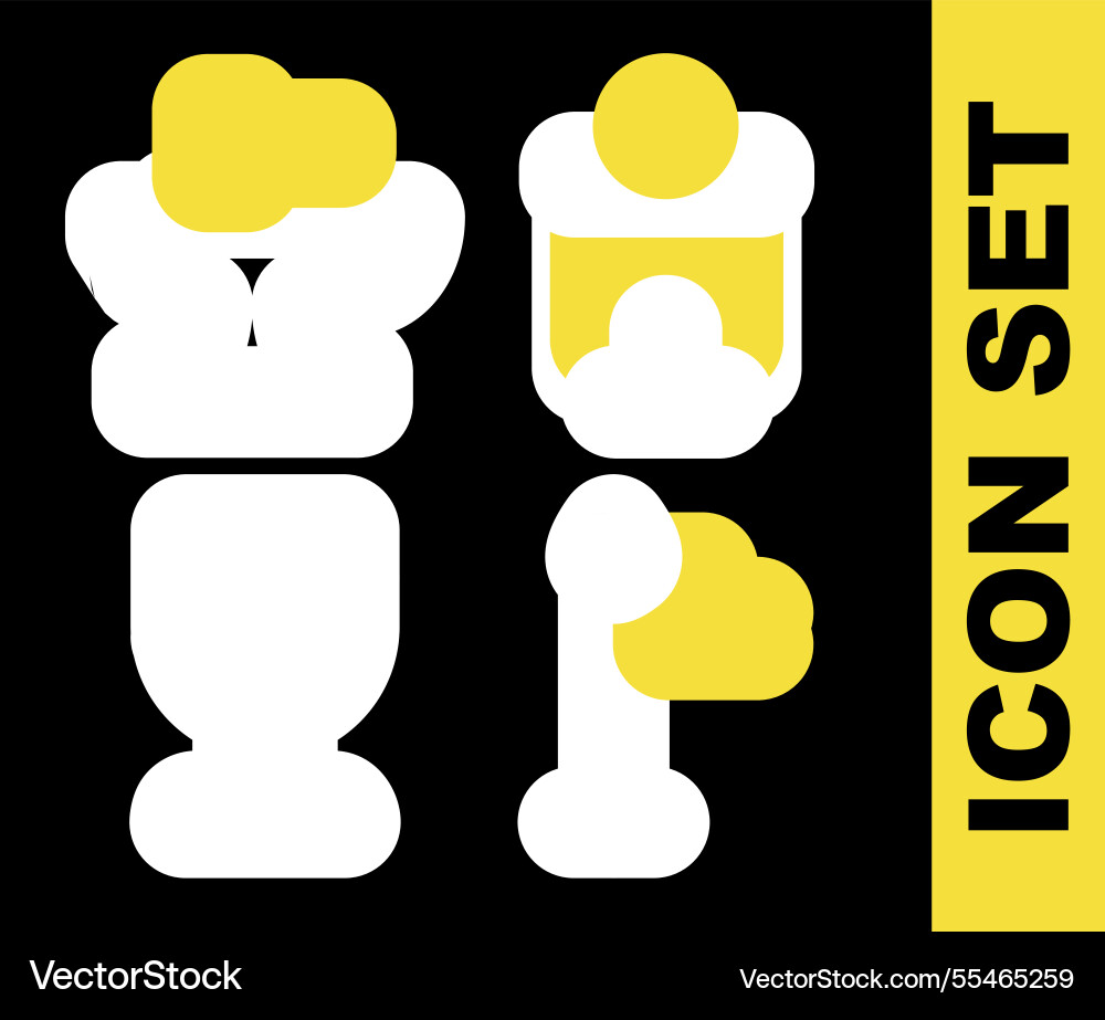 Set line medieval flag goblet and anvil Royalty Free Vector