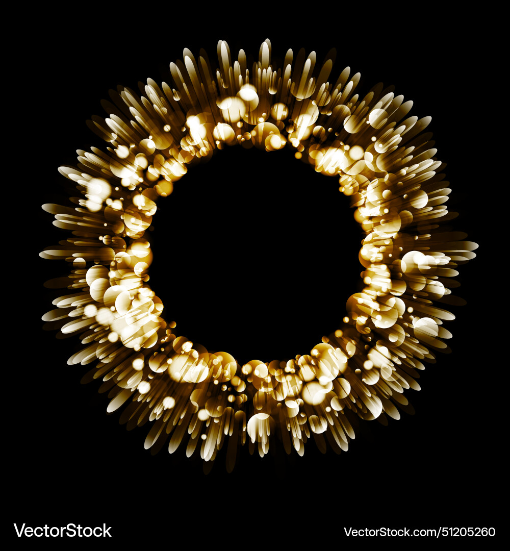 Abstract golden round frame on the black Vector Image