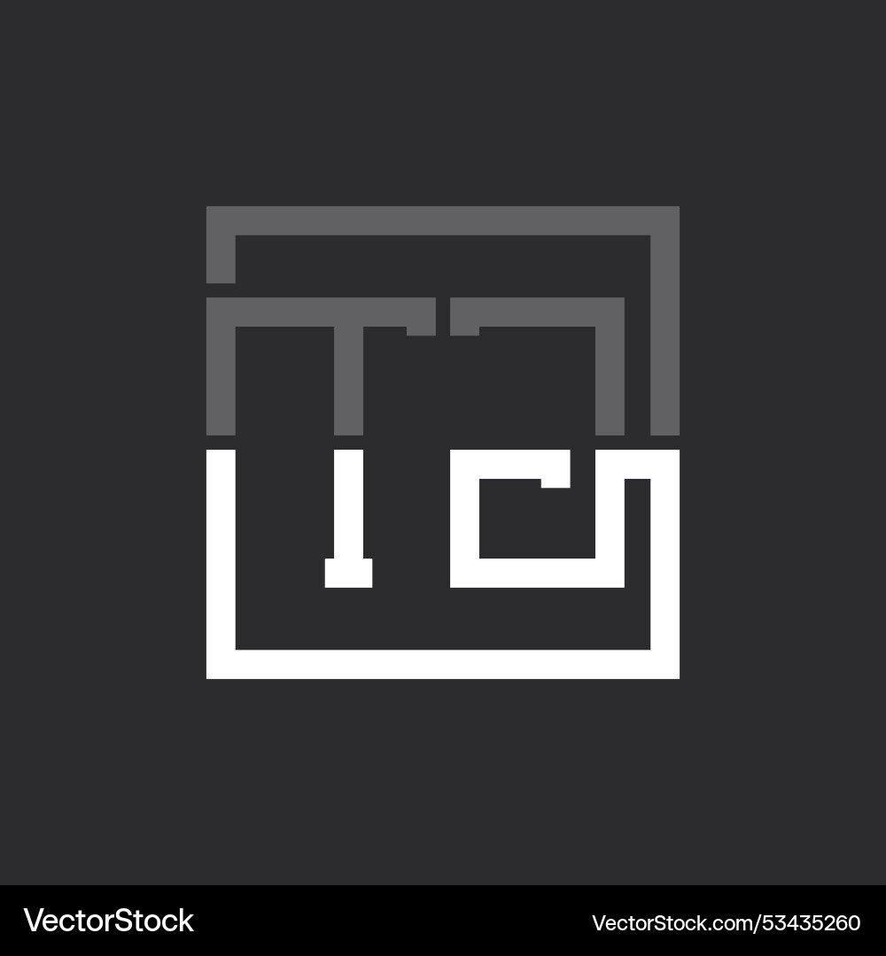 Creative modern minimalist tj letter logo design Vector Image