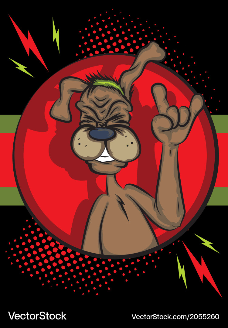 Dog rocking out Royalty Free Vector Image - VectorStock