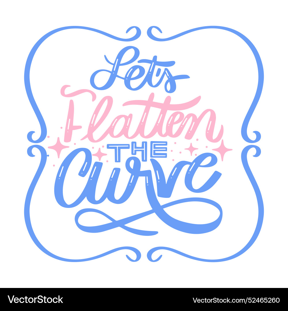 Lets flatten the curve lettering Royalty Free Vector Image Lets flatten the curve lettering Royalty Free Vector Image