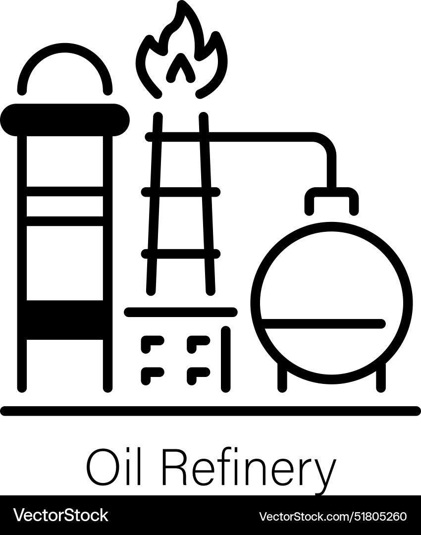 Oil refinery Royalty Free Vector Image - VectorStock