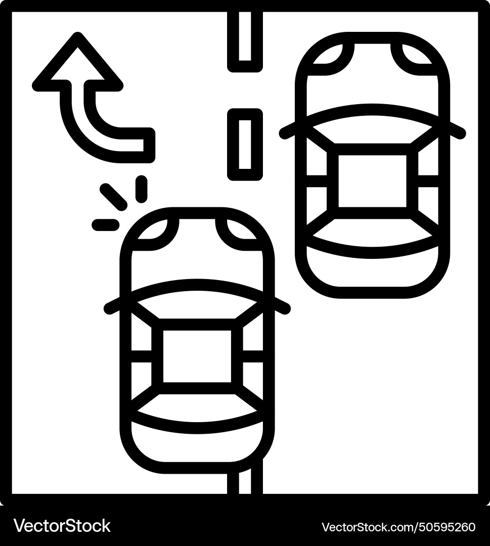 Overtaking car icon accident and safety Royalty Free Vector