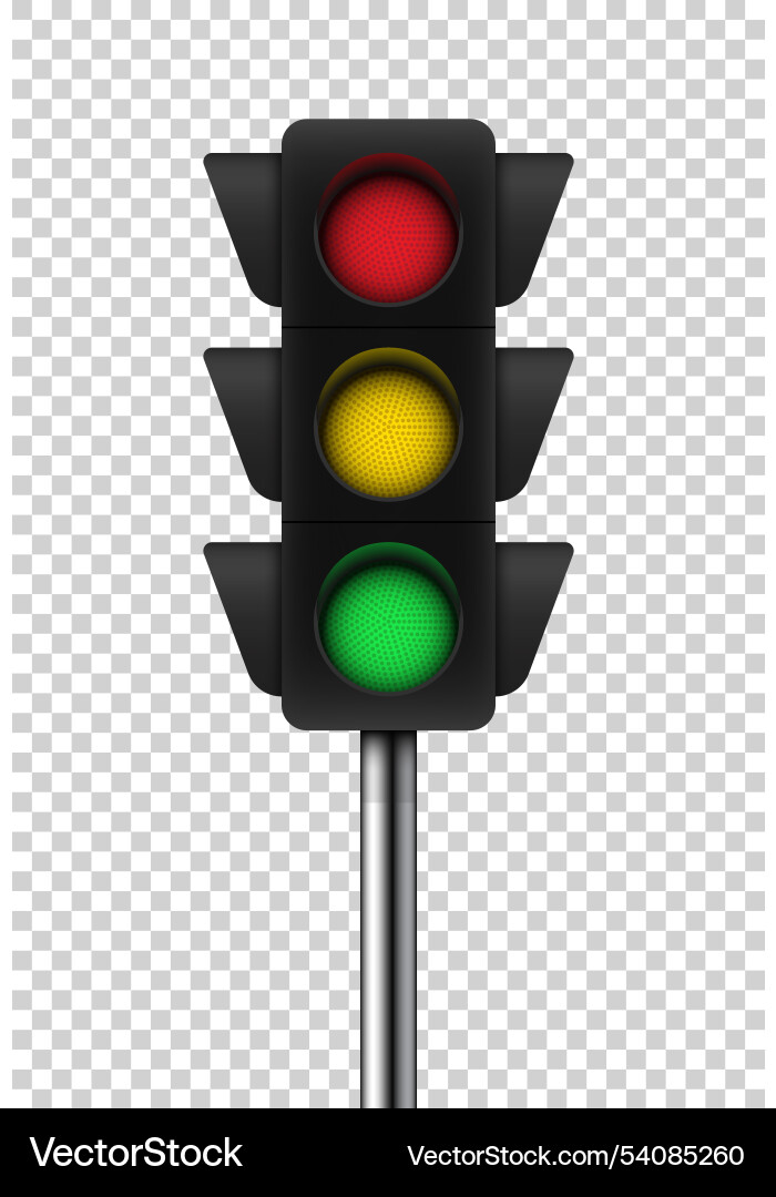 Street traffic light isolated on transparent Vector Image