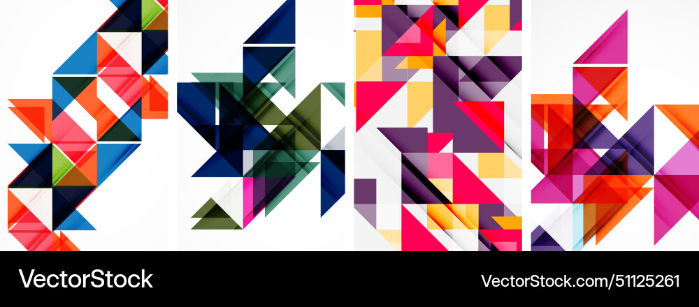 A bunch of colorful triangles on white Royalty Free Vector