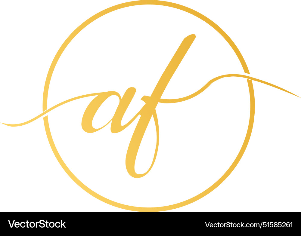 Af logo design signature icon Royalty Free Vector Image