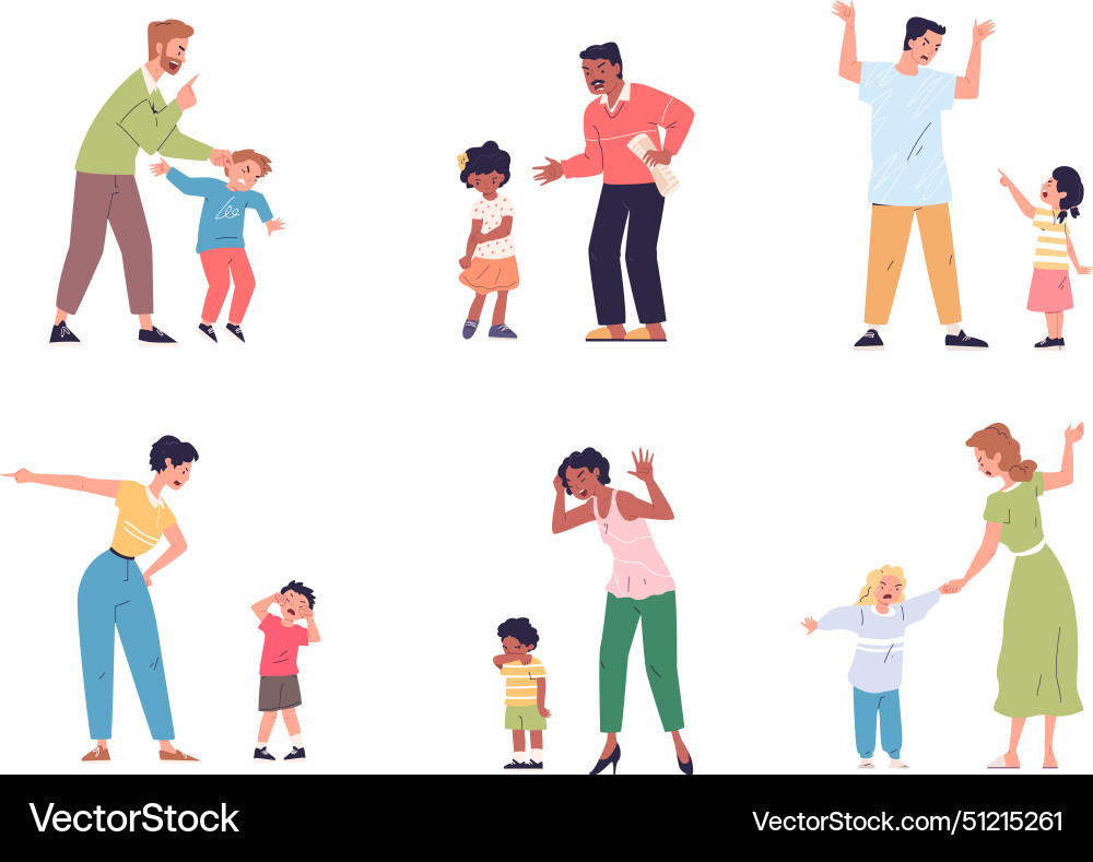 Angry parents yelling mother shouting father Vector Image