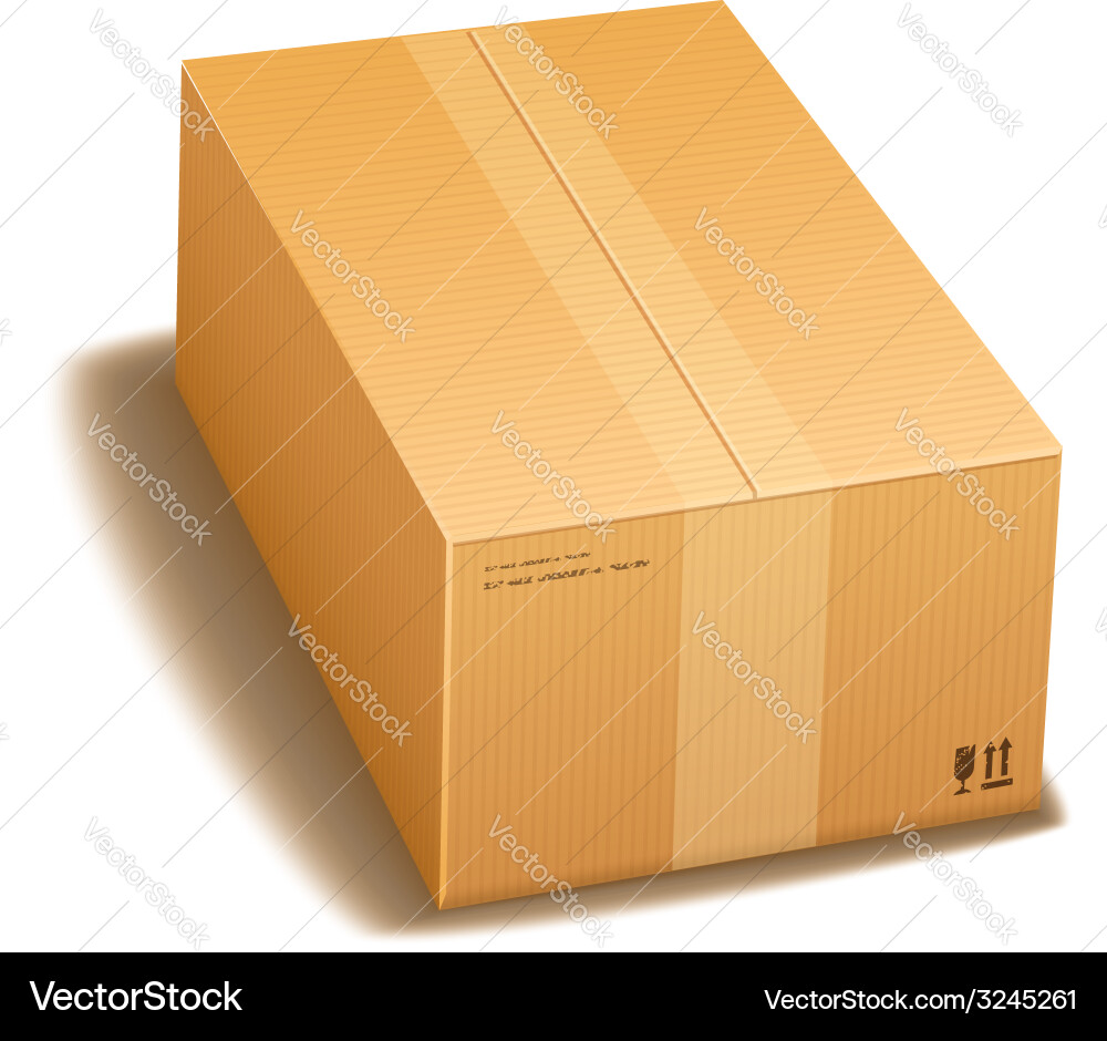 Cardboard packing box closed Royalty Free Vector Image