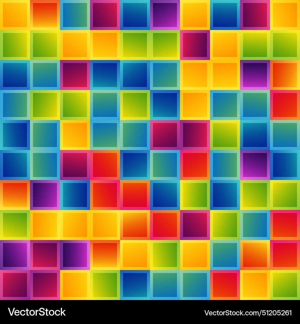 Colorful mosaic pattern rainbow seamless Vector Image