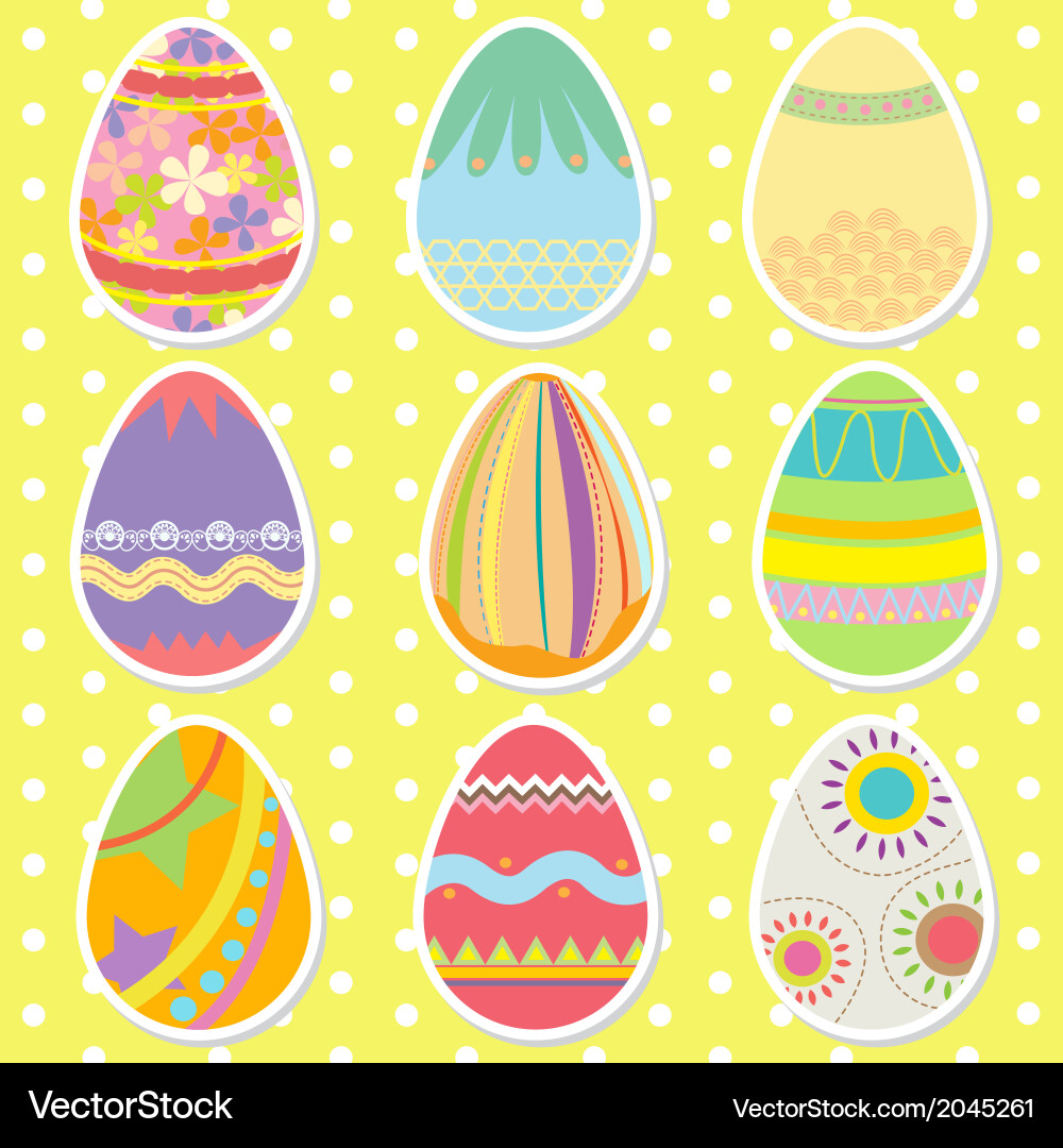 Colorful pattern easter eggs Royalty Free Vector Image