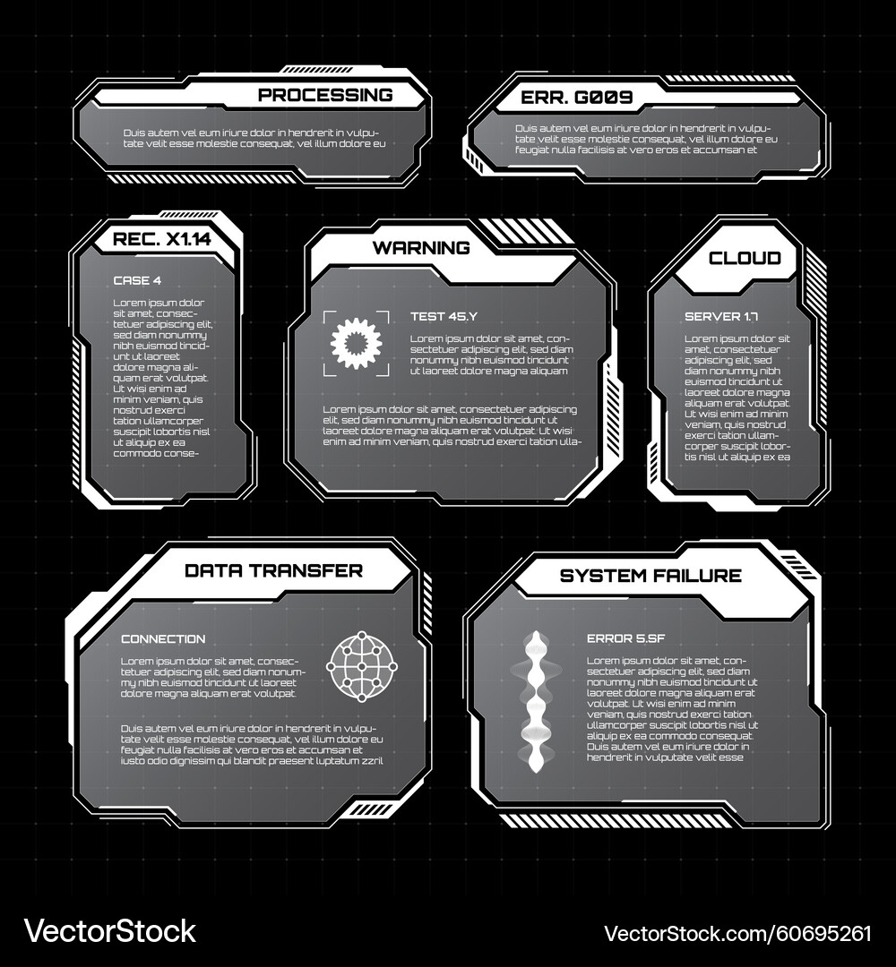 Futuristic Hud Ui Elements Royalty Free Vector Vectorstock