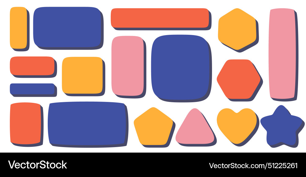 Geometric shapes set organic squircle border for Vector Image