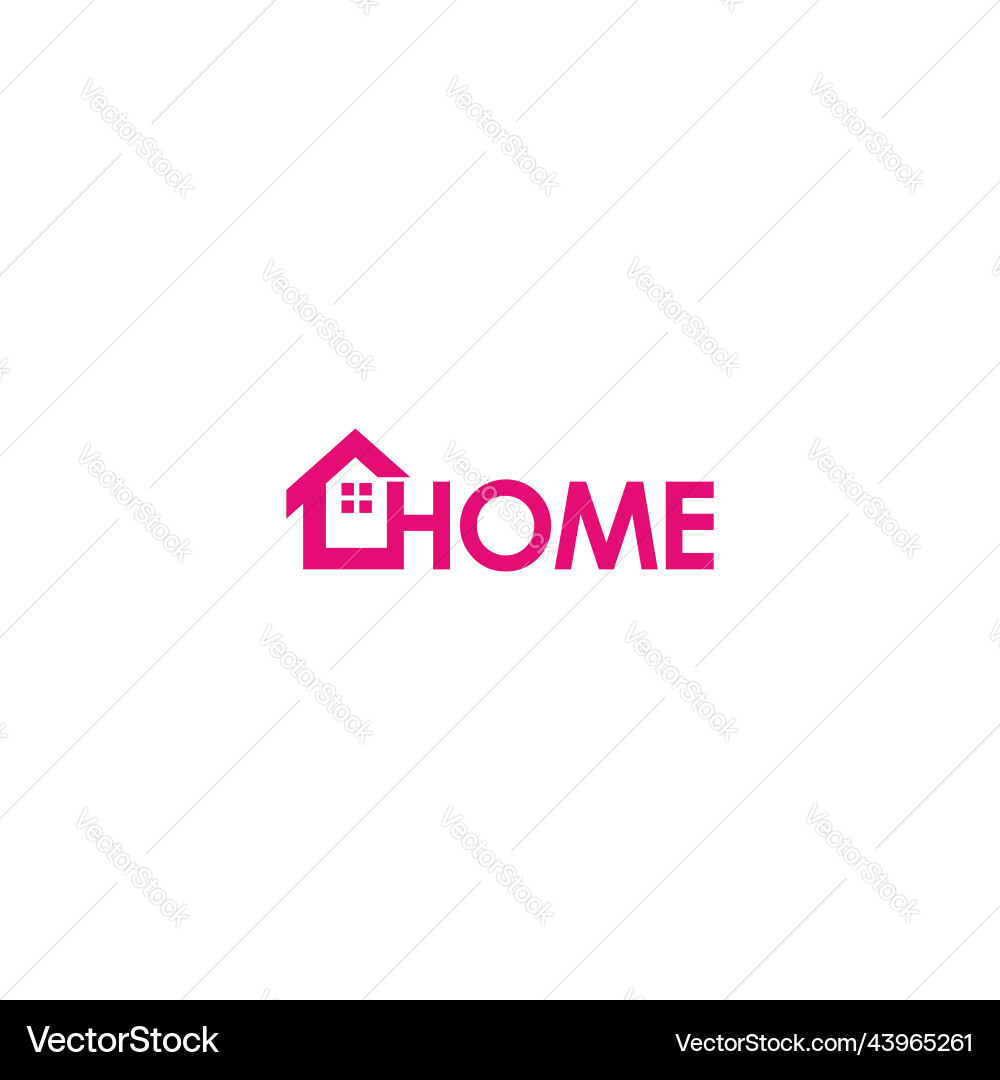 Home realty text design logo Royalty Free Vector Image