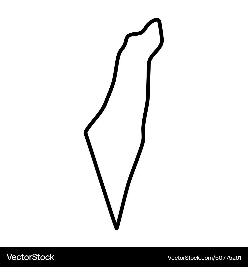 Israel simplified outline map Royalty Free Vector Image