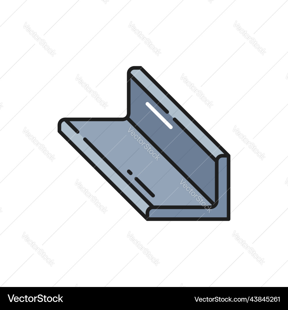 L shaped angle profile isolated steel equal rail Vector Image