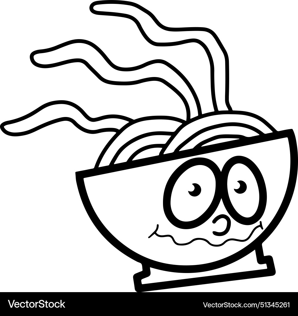Noodle cartoon Royalty Free Vector Image - VectorStock