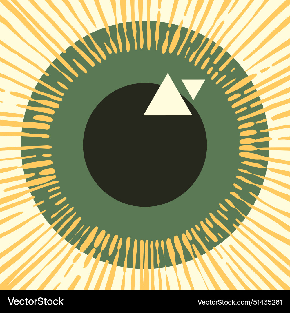 One large eye pupil with green cornea Royalty Free Vector