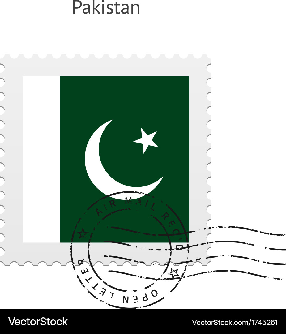 Pakistan flag postage stamp Royalty Free Vector Image