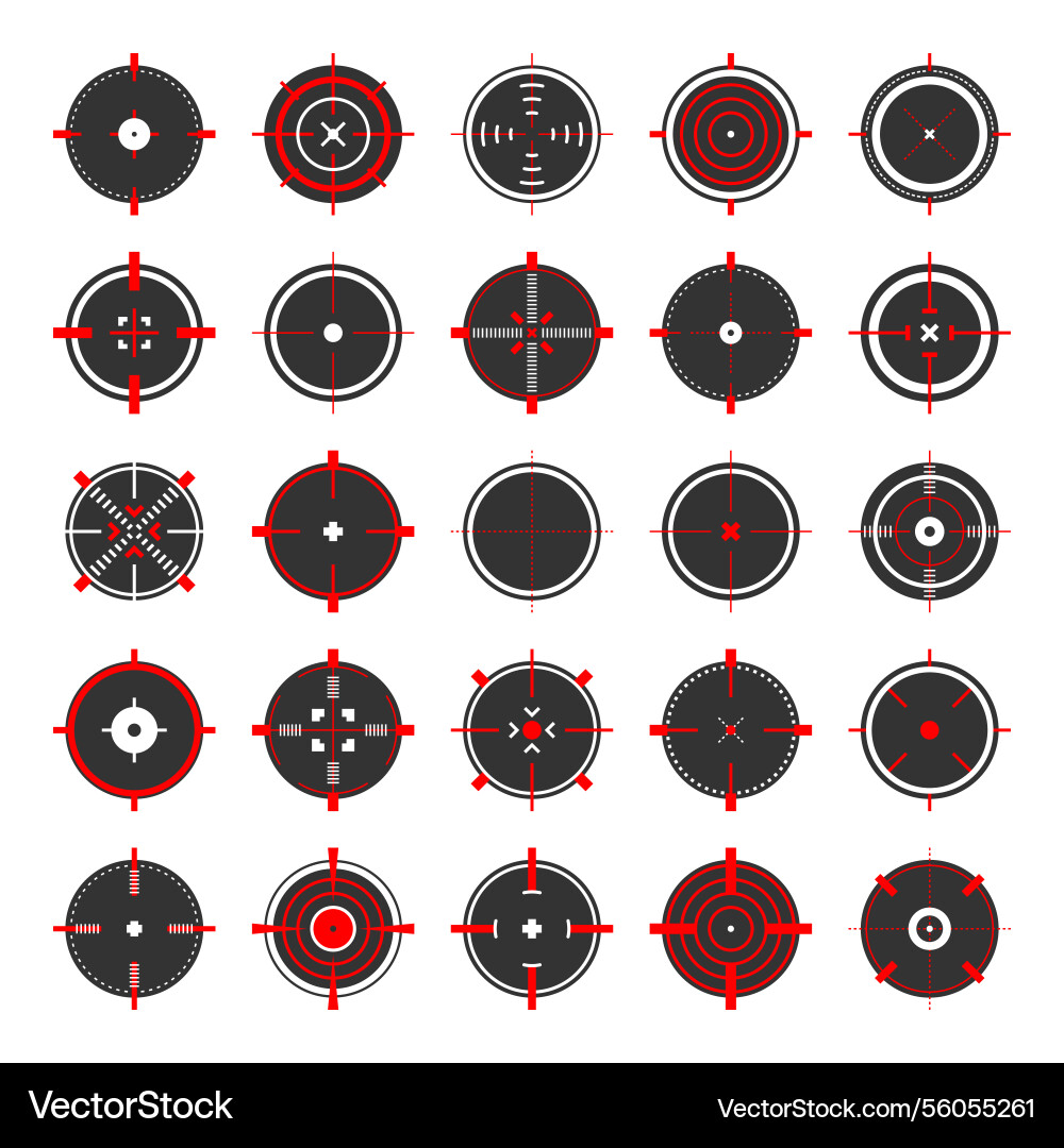 Round sniper rifle sights weapon optical scope Vector Image